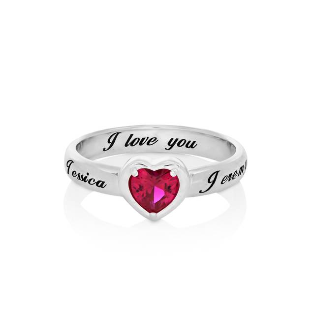 Vow Promise Ring with CZ Heart Stone in Sterling Silver - Theo Grace ...