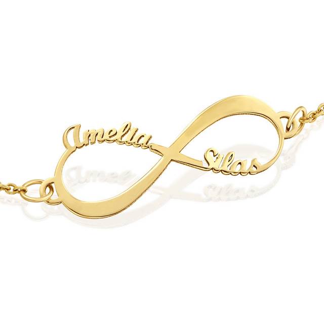 Personalized Infinity Name Bracelet in 14K Solid Yellow Gold - Theo Grace