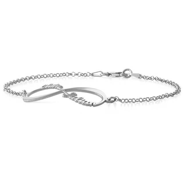 Personalized Infinity Name Bracelet in 14K Solid White Gold - Theo ...