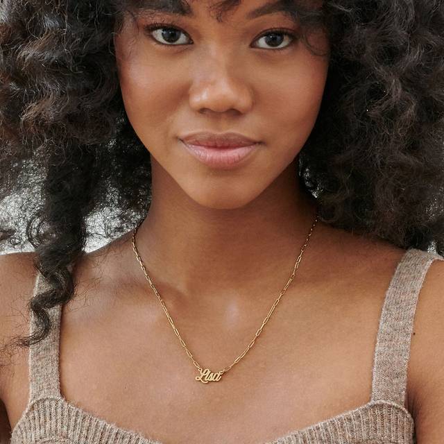 Paperclip Script Name Necklace in 18K Gold Vermeil - Theo Grace
