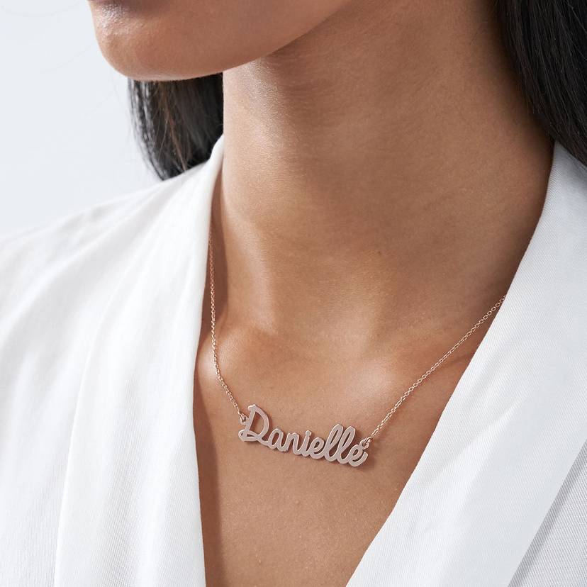 Personalized Cursive Name Necklace in 18K Rose Gold Plating - Theo Grace