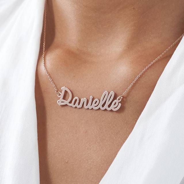 Personalized Cursive Name Necklace in 18K Rose Gold Plating - Theo Grace