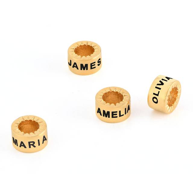 Custom Engraved Beads for Linda Jewelry in Gold Vermeil - theo grace