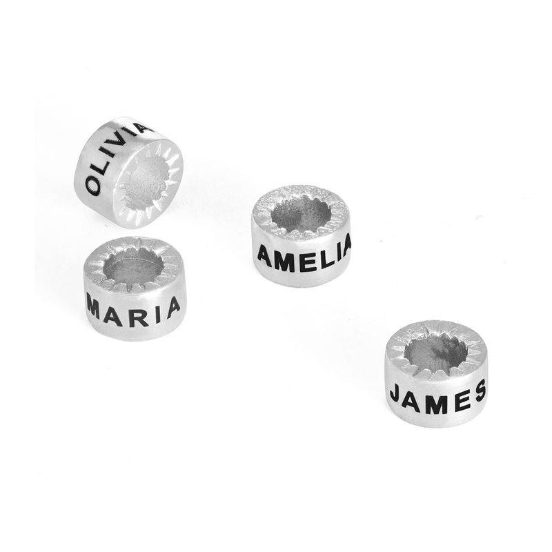 Custom Engraved Beads for Linda Jewelry in Sterling Silver - Theo Grace
