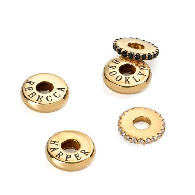 Custom Engraved Beads for Candy Necklace in Gold Vermeil - theo grace
