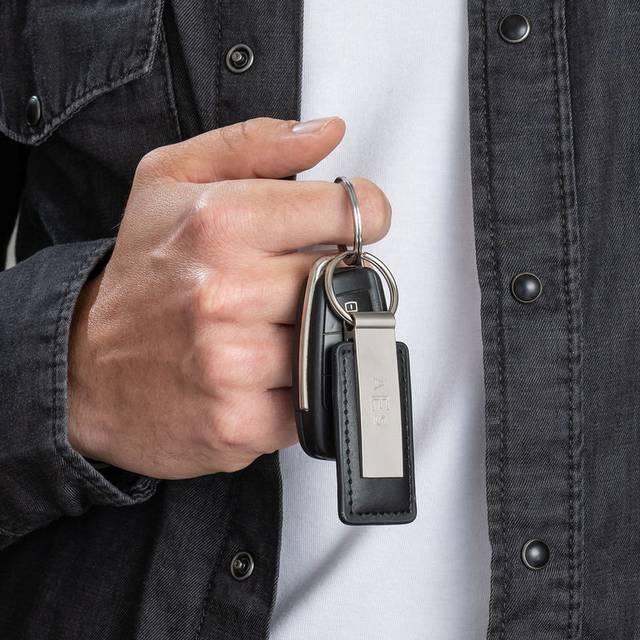 Engraved PU Leather Keychain for Men - Theo Grace (Formerly MYKA)