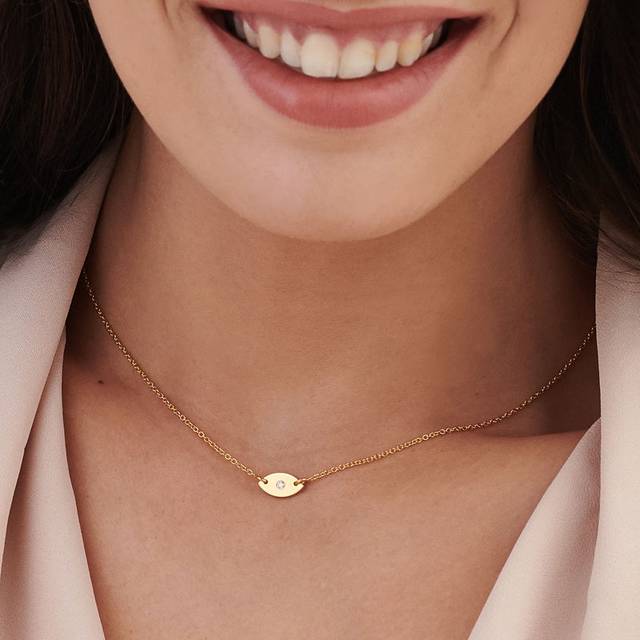 Stackable Evil Eye Necklace in Gold Plating - Theo Grace