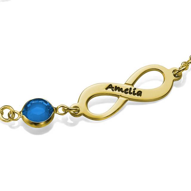 Infinity Birthstone Bracelet in Gold Plating - Theo Grace