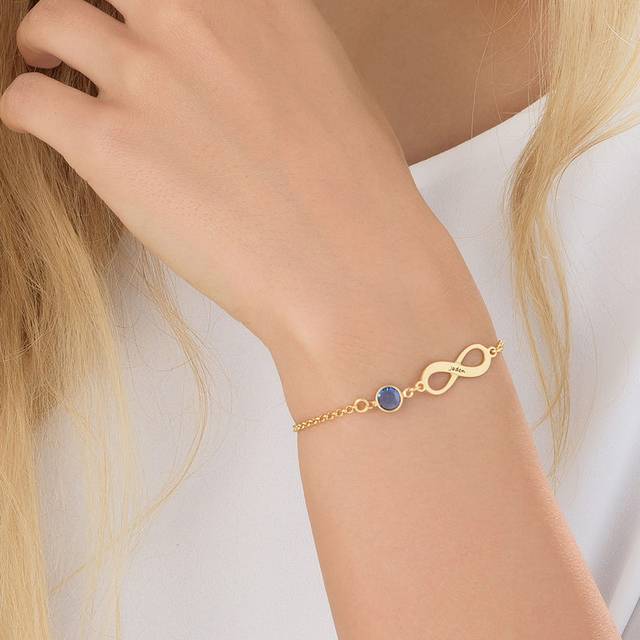 Infinity Birthstone Bracelet in Gold Plating - Theo Grace
