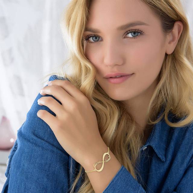 Personalized Infinity Name Bracelet in Gold Plating - Theo Grace
