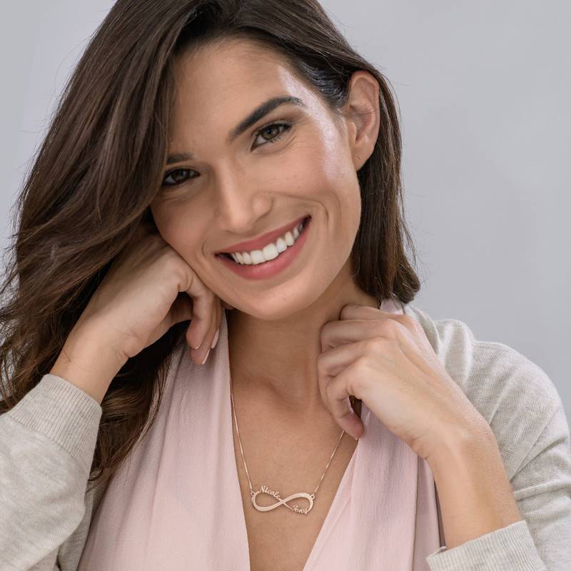 Infinity Name Necklace with Diamond in Rose Gold Plating - Theo Grace