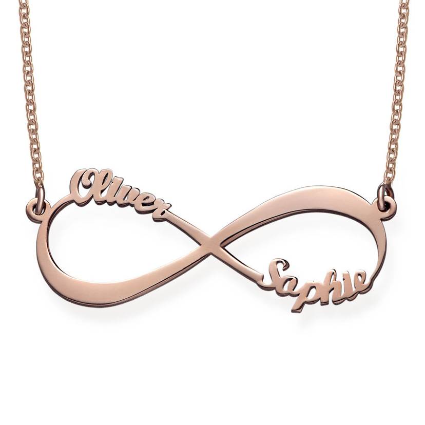 Infinity Name Necklace in Rose Gold Plating - Theo Grace