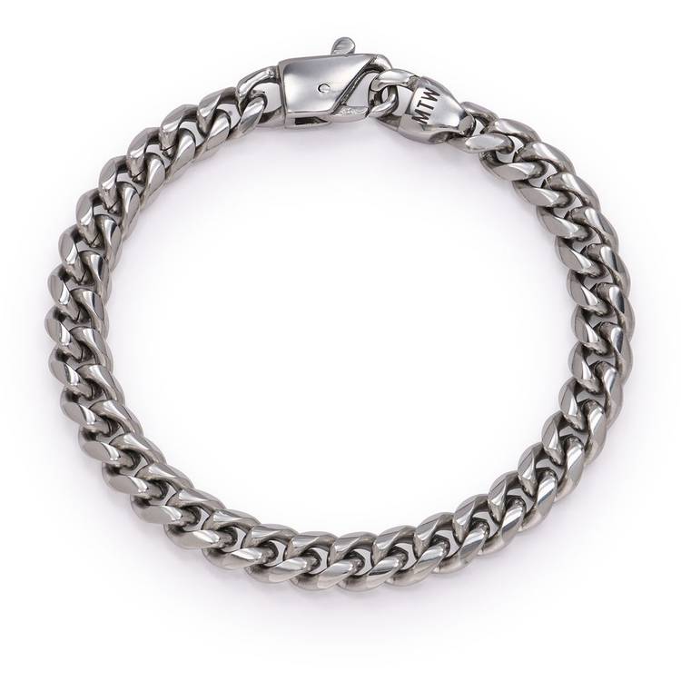Initial Cuban Chain Bracelet for Men in Stainless Steel - Theo Grace