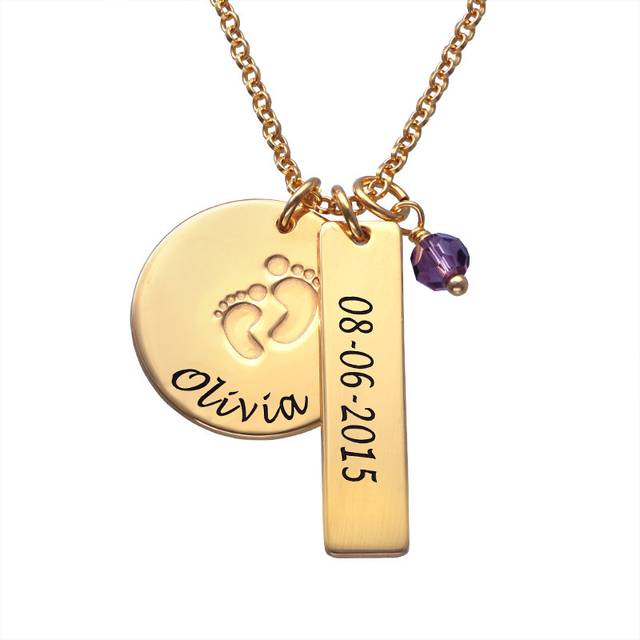 Baby Feet Charm Necklace in 18K Gold Plating - Theo Grace (Formerly MYKA)
