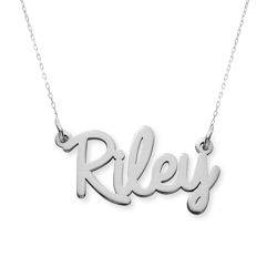 Personalized Cursive Name Necklace in 10K Solid White Gold - Theo Grace
