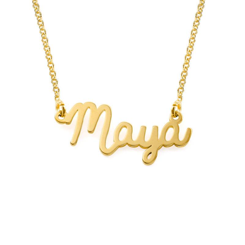Tiny Cursive Name Necklace in Gold Vermeil - Theo Grace