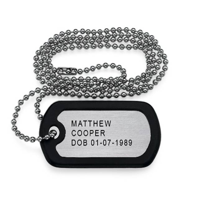 Personalized Dog Tag Necklace for Men in Sterling Silver - Theo Grace