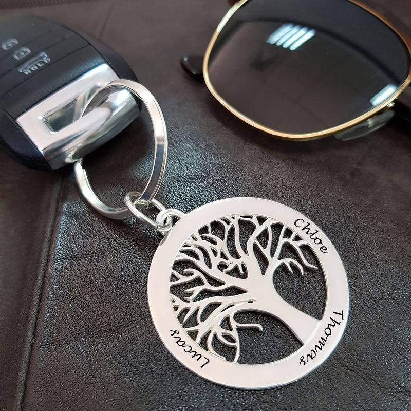 Personalized Family Tree Keychain in Sterling Silver - Theo Grace ...