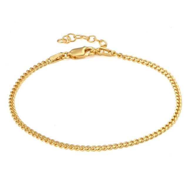 Tiny Cuban Chain Bracelet in Gold Plating - Theo Grace