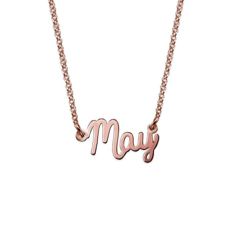 Tiny Cursive Name Necklace in Rose Gold Plating - Theo Grace