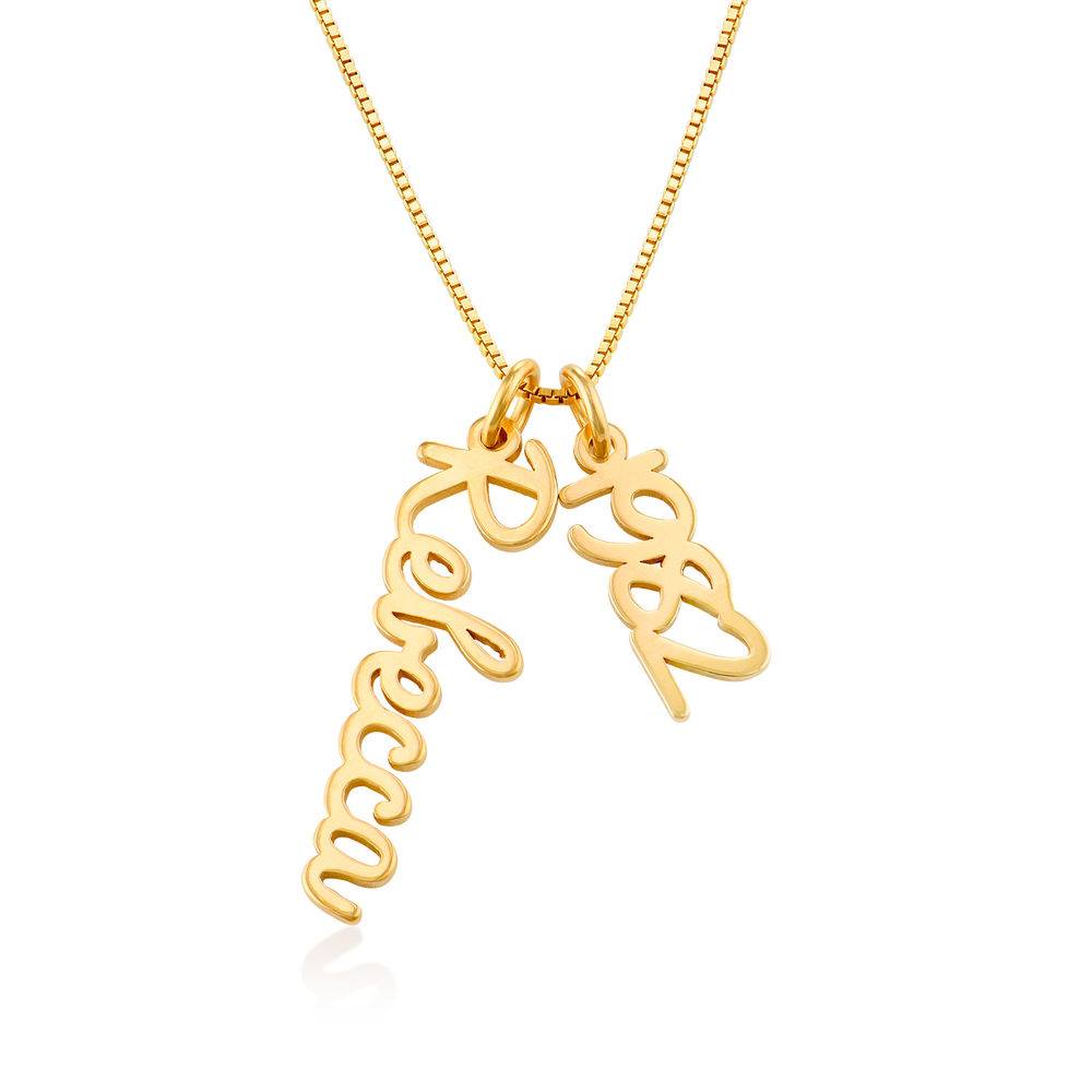 Vertical Cursive Name Necklace in Gold Vermeil - Theo Grace