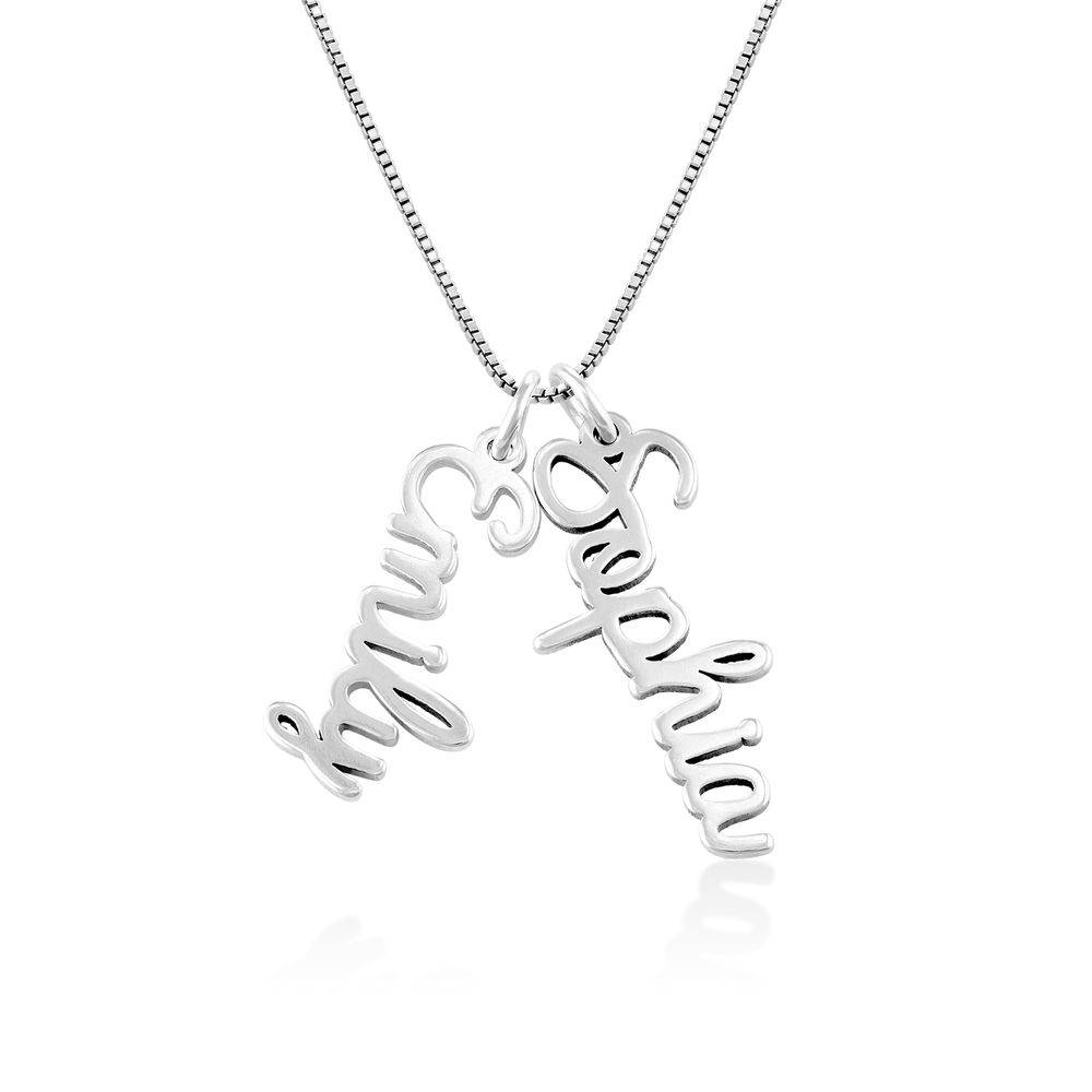 Vertical Cursive Name Necklace in Sterling Silver - Theo Grace