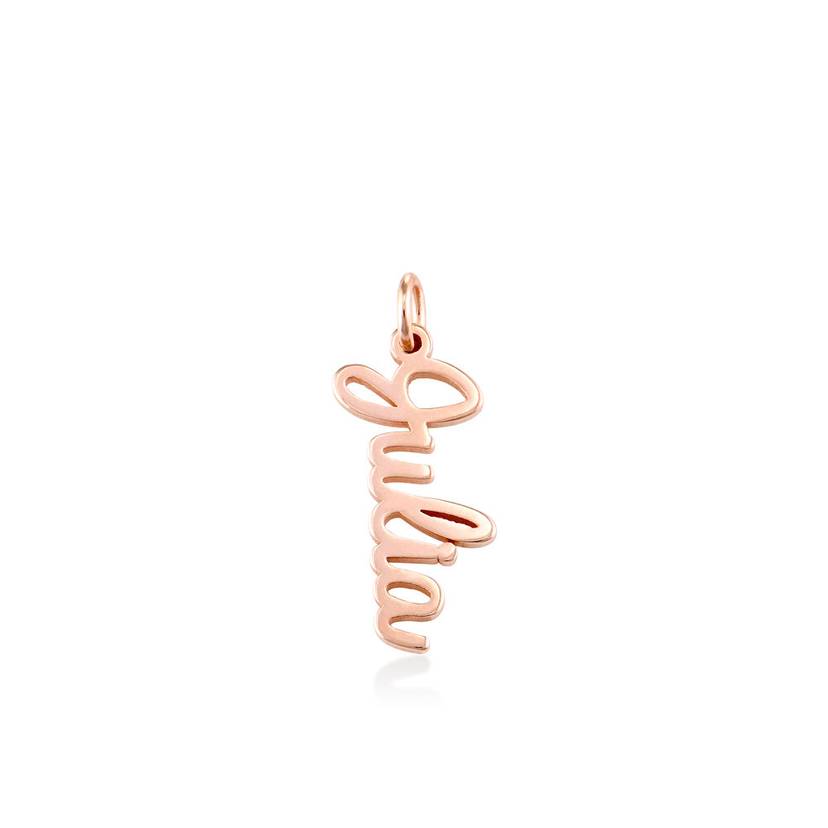 Vertical Name Pendant in Cursive in 18K Rose Gold Plating - Theo Grace ...