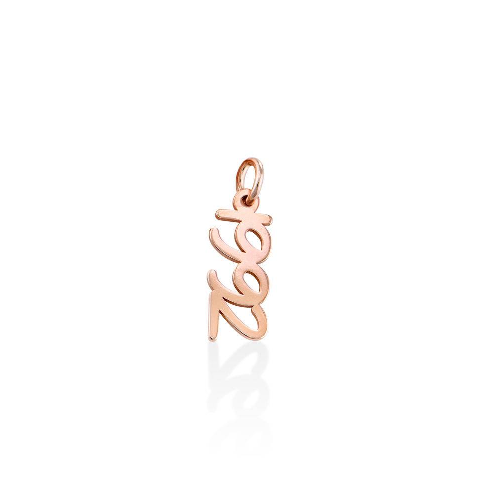 Vertical Name Pendant in Cursive in Rose Gold Plating - Theo Grace