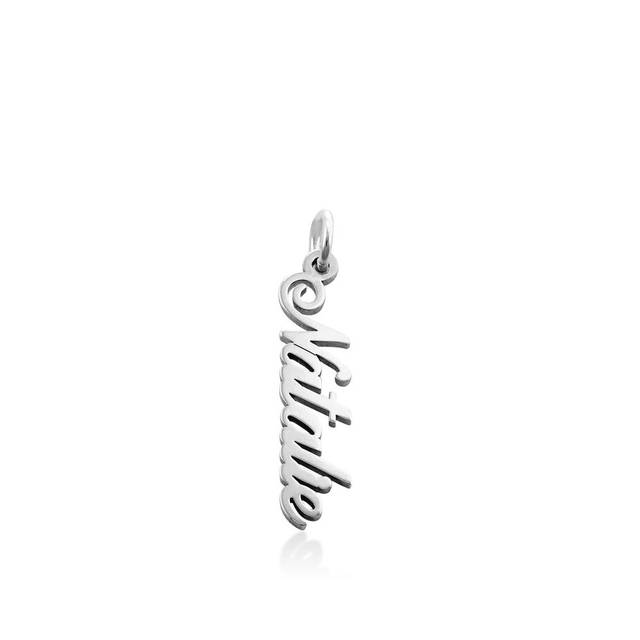 Vertical Name Pendant in Sterling Silver - Theo Grace