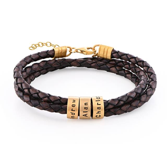 Brown Leather Gold Bracelet Matching